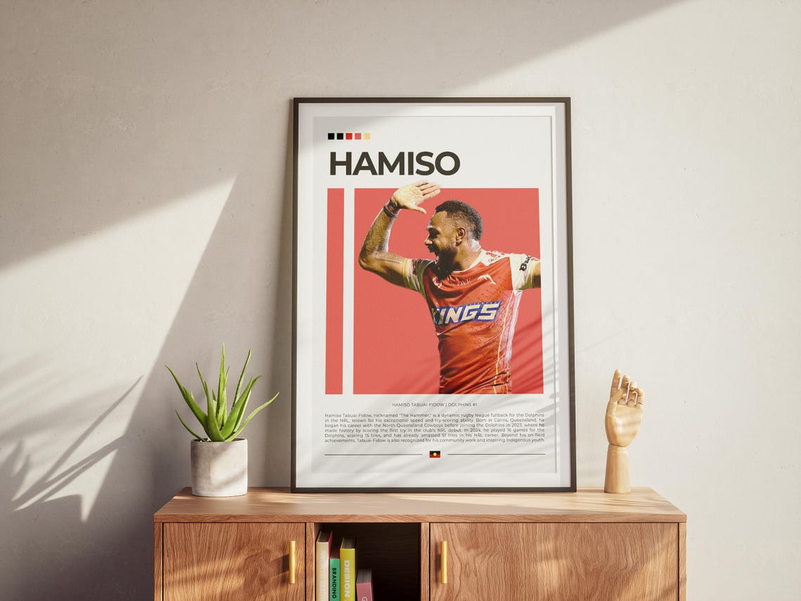 Hamiso Tabuai-fidow NRL Dolphins - Sports Bedroom Posters, Minimalist ...