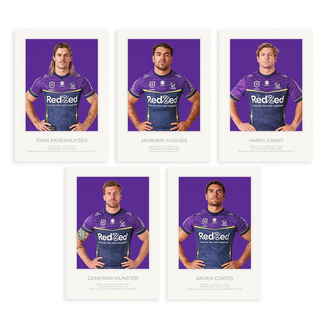 Melbourne Storm Set NRL Sports Bedroom Posters, Minimalist Office Wall ...