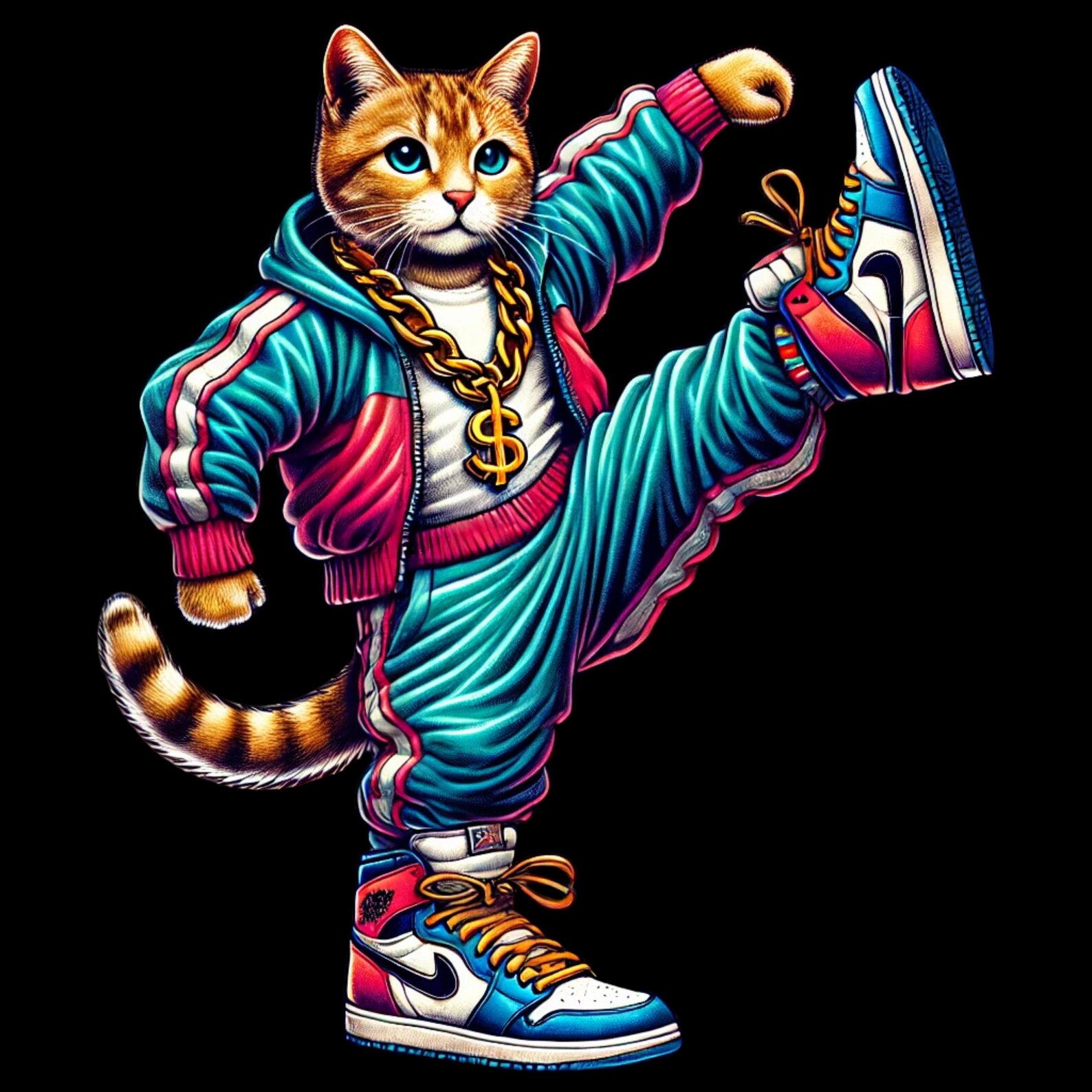 Hip-hop Cat: Feline Swagger in Urban Style - Etsy