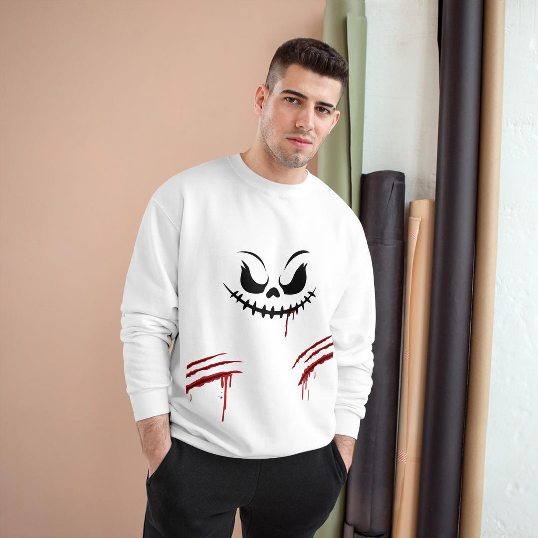 Ghost Face Sweatshirt, Halloween Hoodie, Spooky Champion Sweatshirt ...