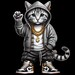 Hip-hop Cat: Feline Swagger in Urban Style - Etsy