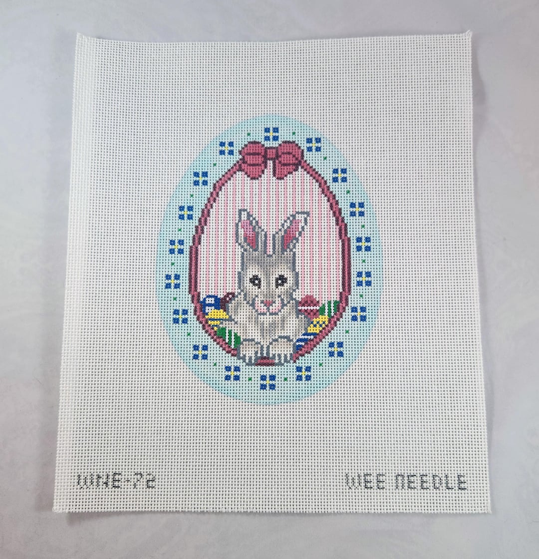 Wee Needle Hand-painted Easter Bunny Stand-up Egg Needlepoint Canvas - Etsy