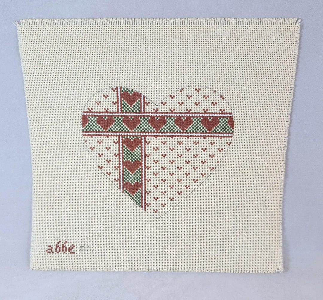 Cross My Heart- Hand-painted Needlepoint Canvas by Abbe – A Classic ...