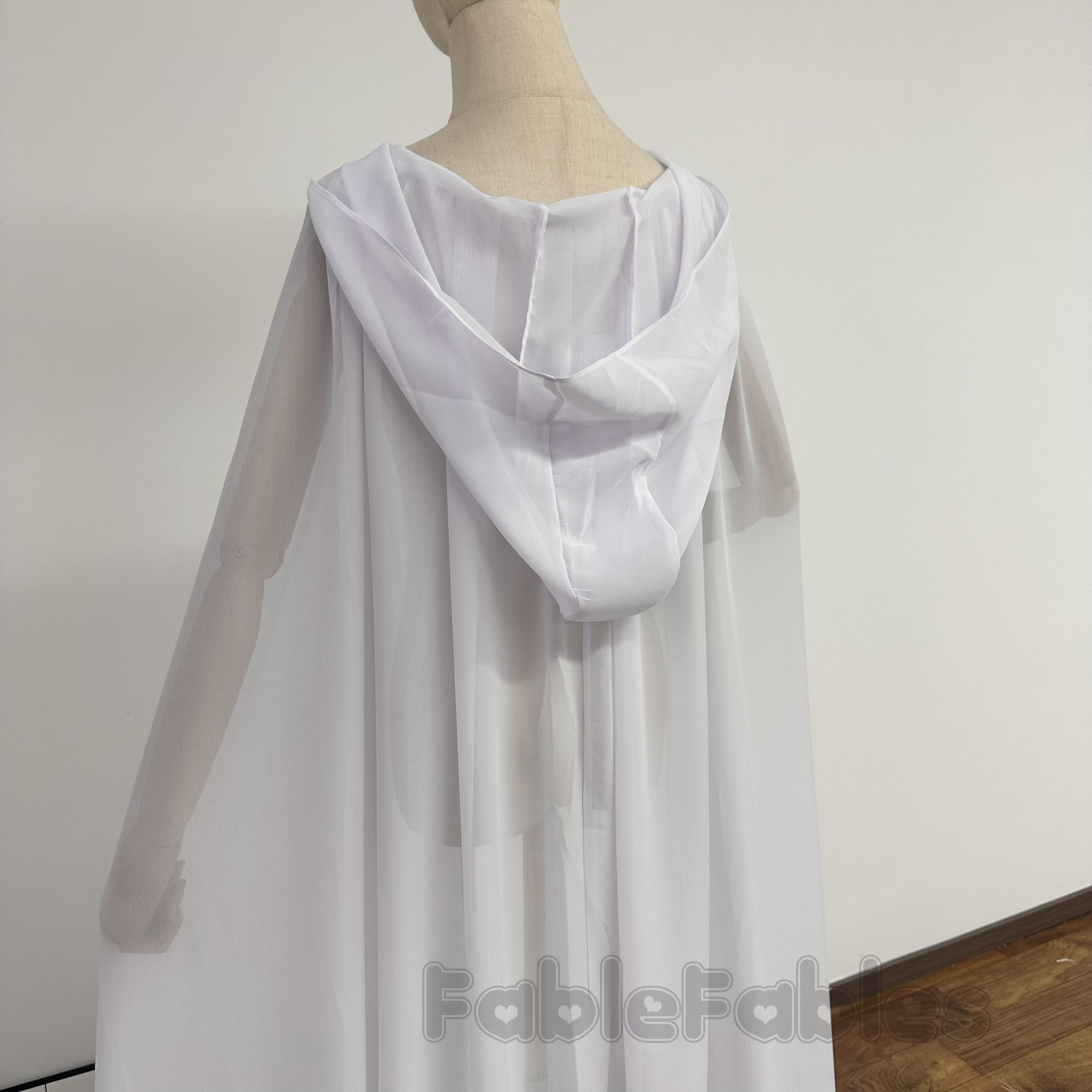 Minimalist White Chiffon Wedding Cape: Sheer Hooded Bridal Cover-up - Etsy