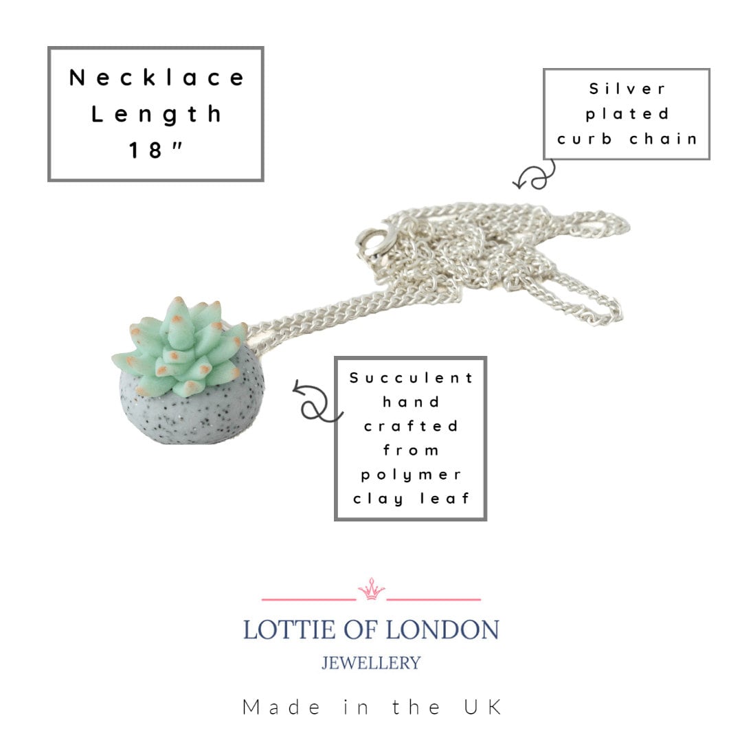 Succulent Pendant Necklace for Women Cactus Plant and - Etsy