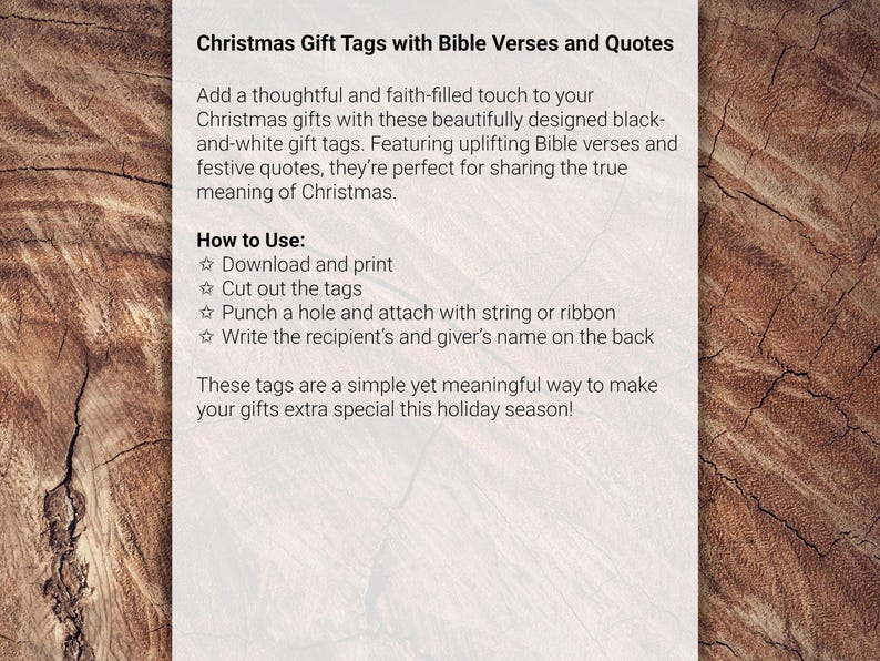 Printable Christmas Gift Tags With Bible Verses and Quotes – Digital ...