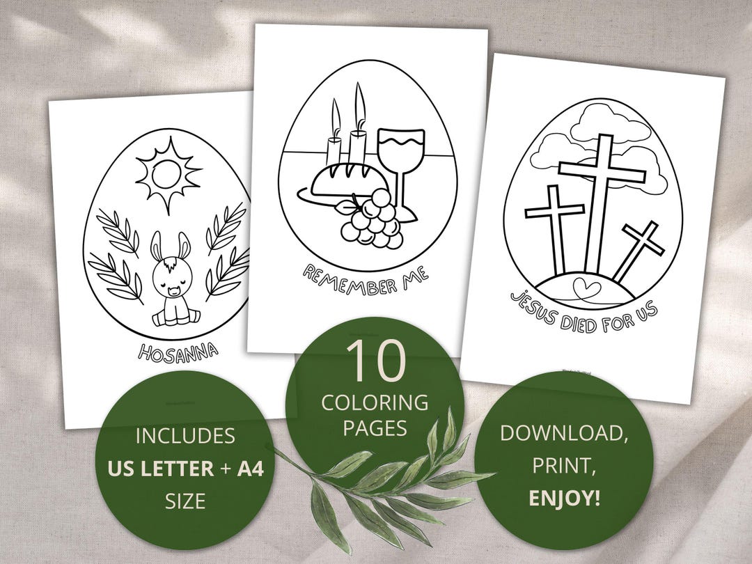 Easter Story Coloring Pages for Kids | Holy Week Preschool Color Page ...