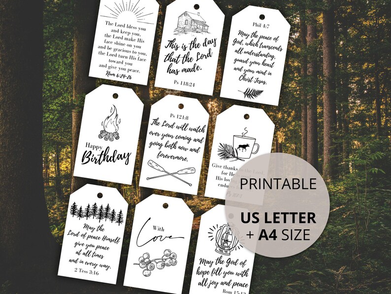 Printable Christian Gift Tags With Bible Verses and Quotes - Digital ...