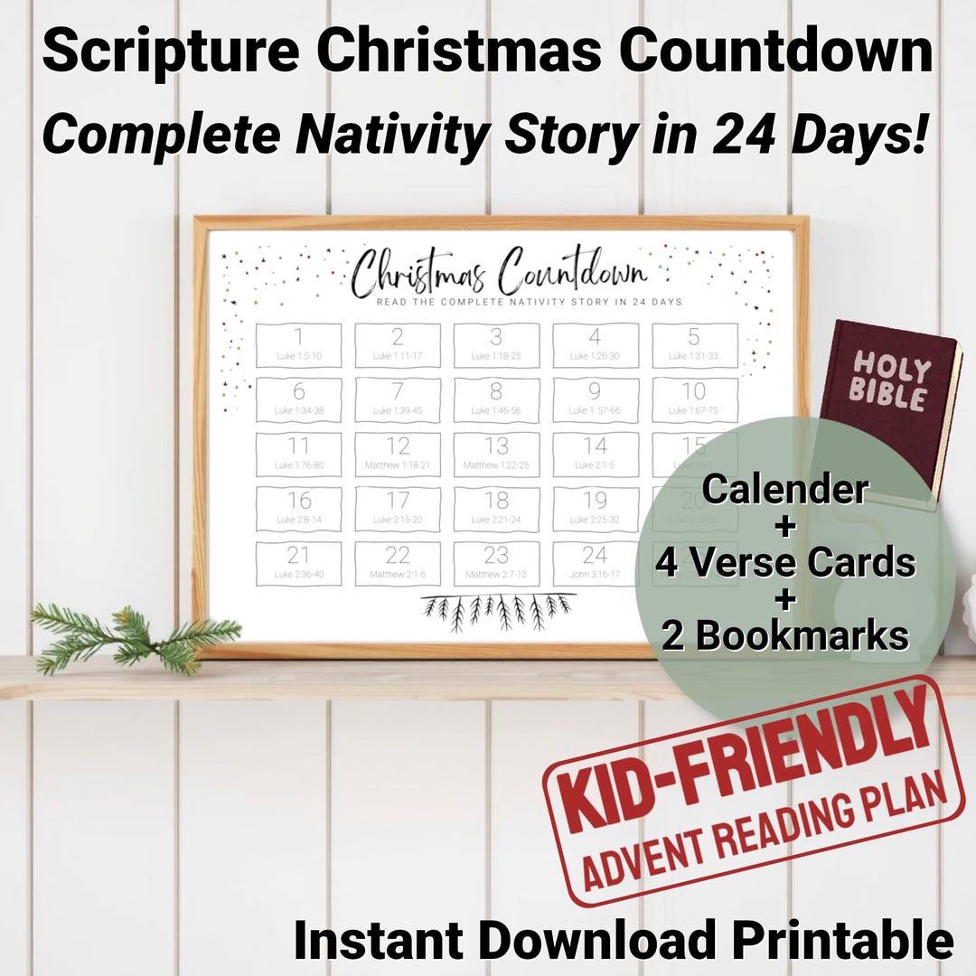 Christmas Countdown Calendar | Nativity Story Advent Reading Plan ...