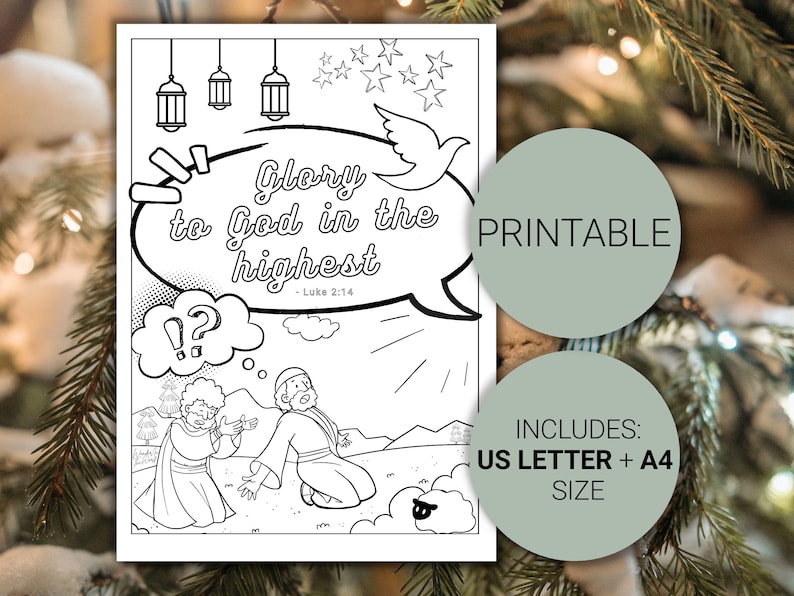 Christmas Coloring Page Luke 2:14 – "glory to God in the Highest ...