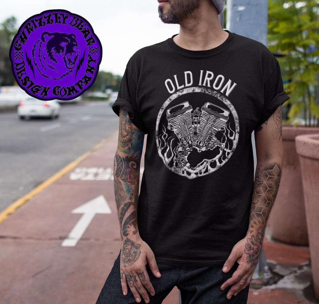 Classic Panhead V-twin Engine T-shirt Design With Harley Motor and ...