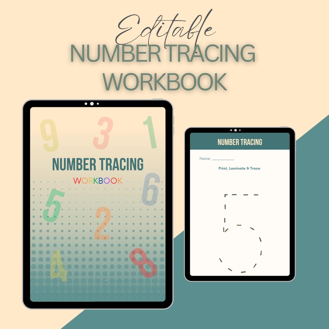 Number Tracing Workbook, MRR PLR, Preschool Worksheet, Tracing ...