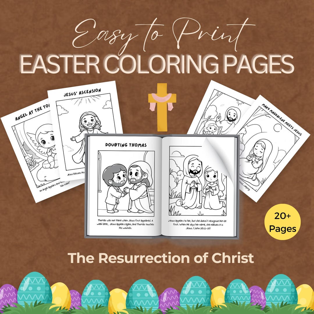Easter Activity Bible Coloring Book, Bible Stories for Kids, Children's ...