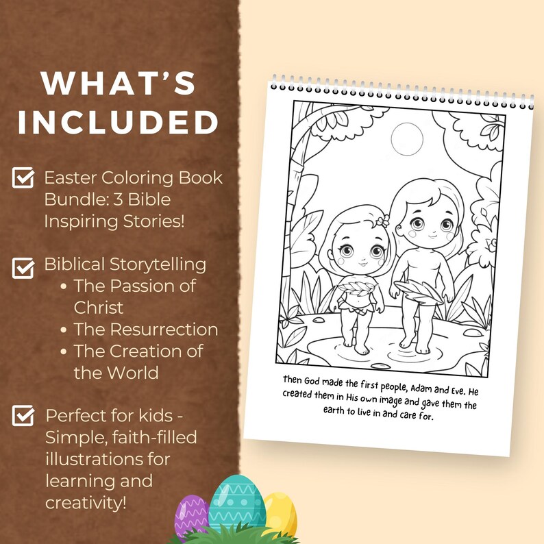 Easter Bible Story Coloring Book, Educational, Kids Easter Activity ...
