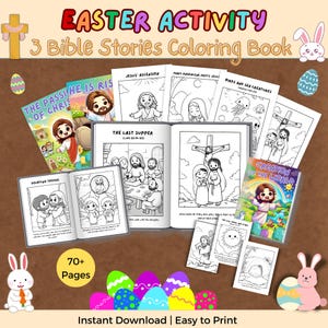 Easter Bible Story Coloring Book, Educational, Kids Easter Activity ...