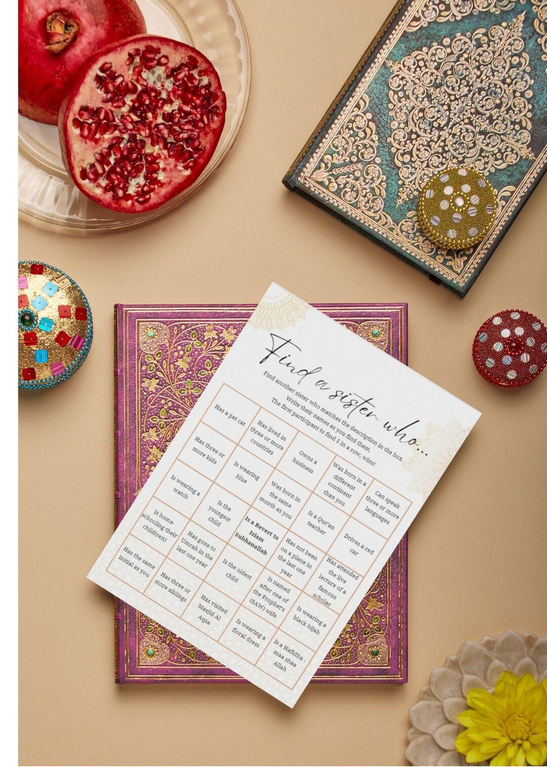 Muslimah Human Bingo Game: Halal Islamic Social Icebreaker (digital ...