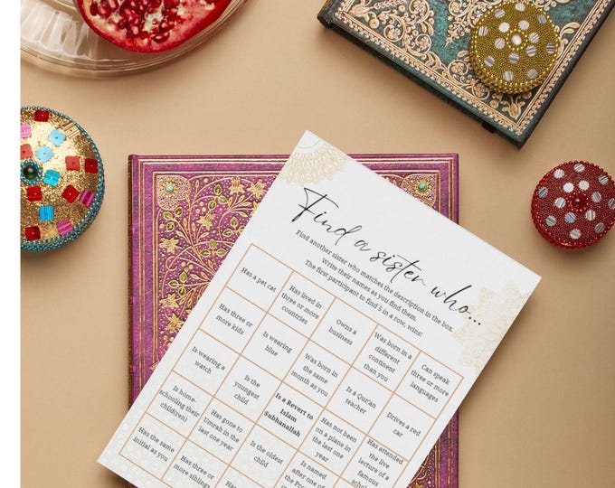 Muslimah Human Bingo Game: Halal Islamic Social Icebreaker (digital ...