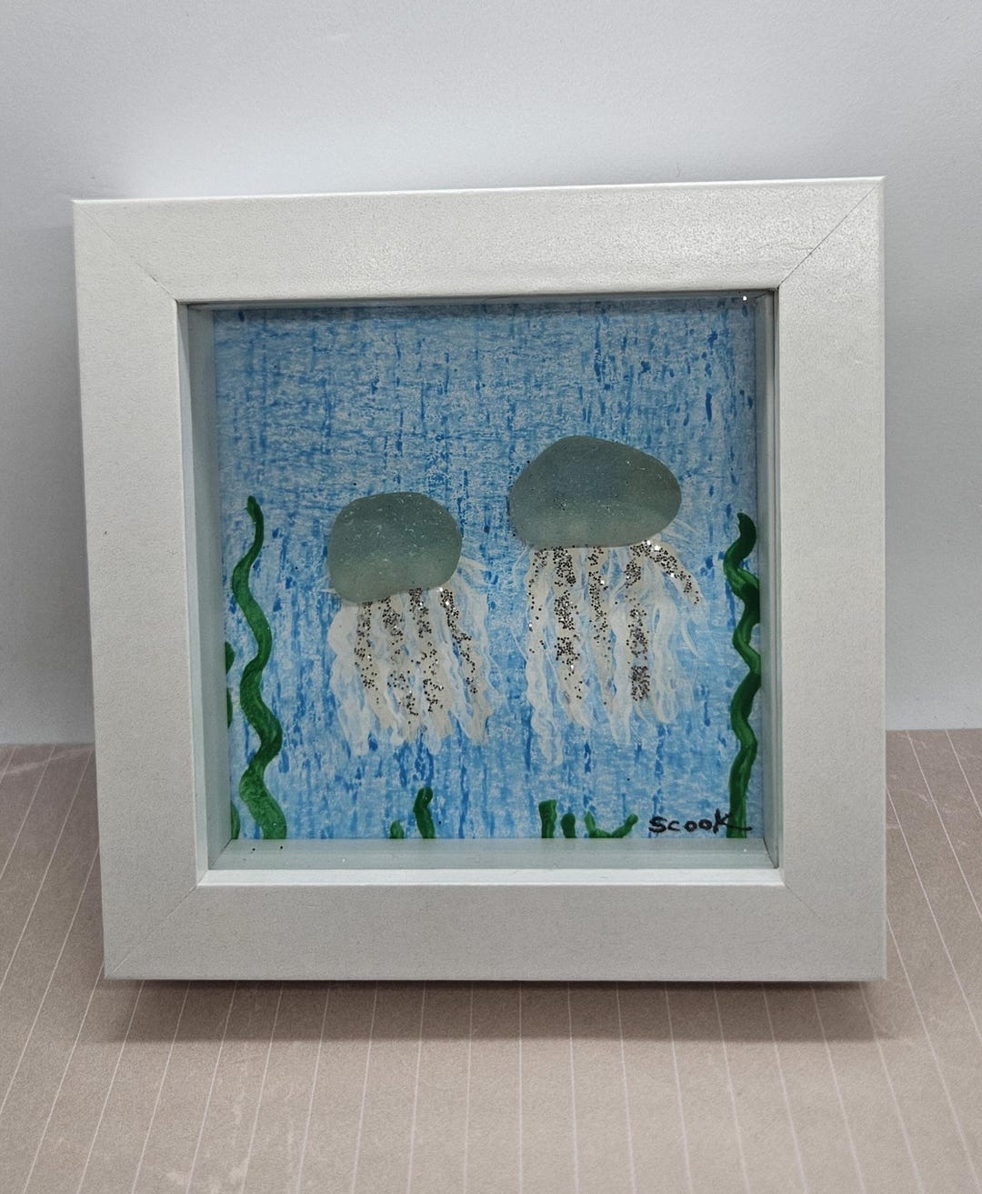 Seaglass Jellyfish Frame - Etsy
