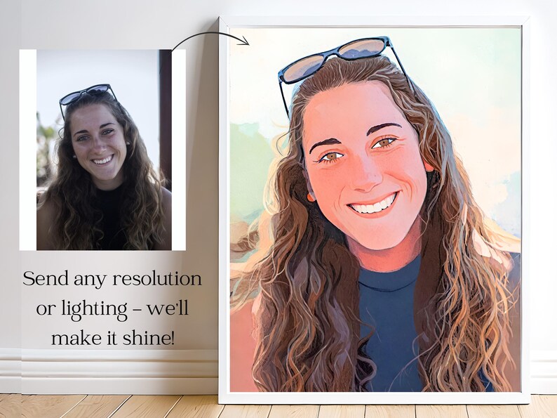 Custom Art Portrait , Portrait From Photo, Personalized Portrait ...
