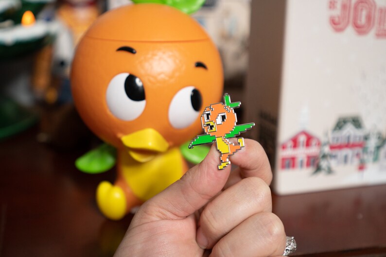 Pixel Disney Orange Bird Hard Enamel Pin Give Kids the World | Etsy