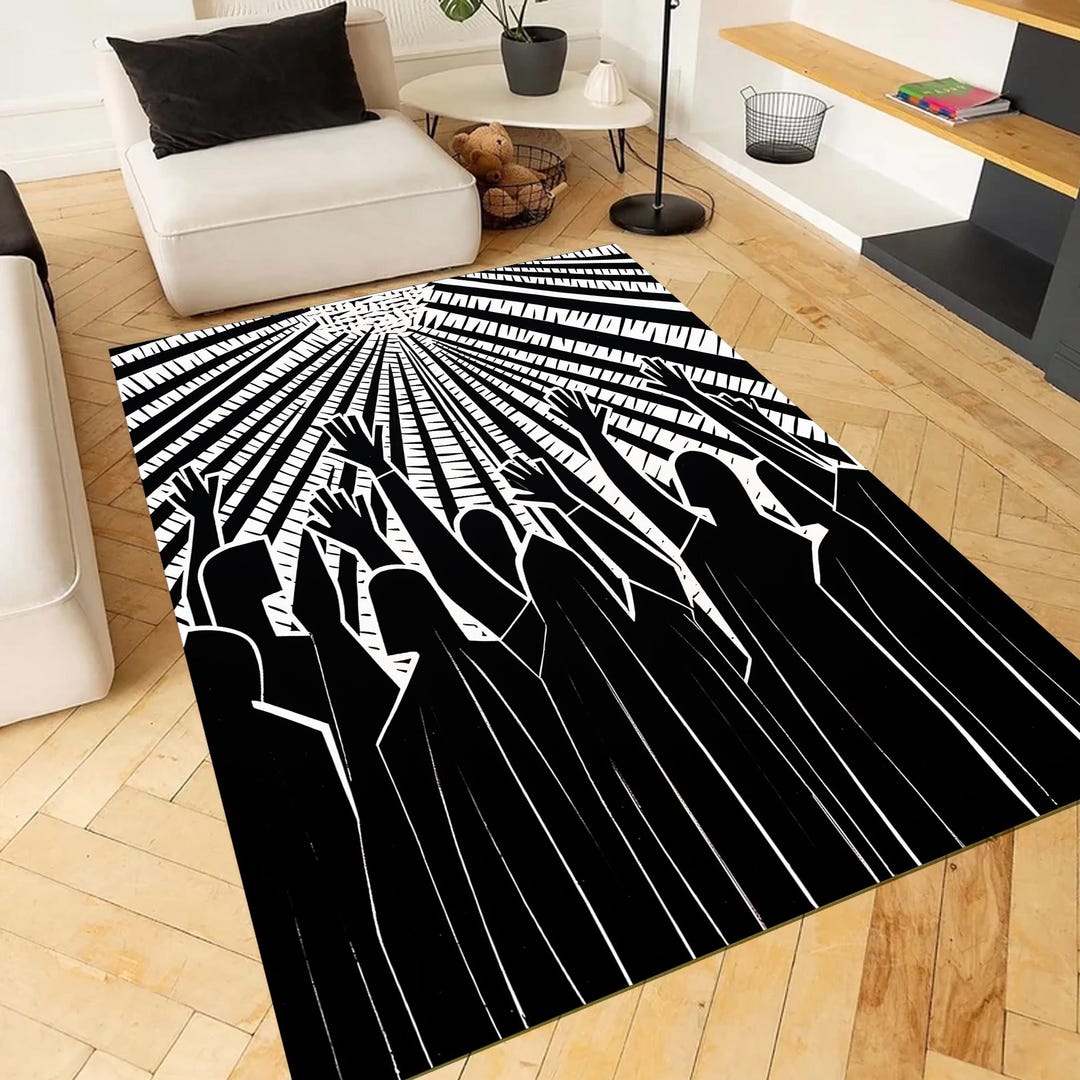 Gothic Bible Communication Area Rug: Black and White Prayer Rug - Etsy UK