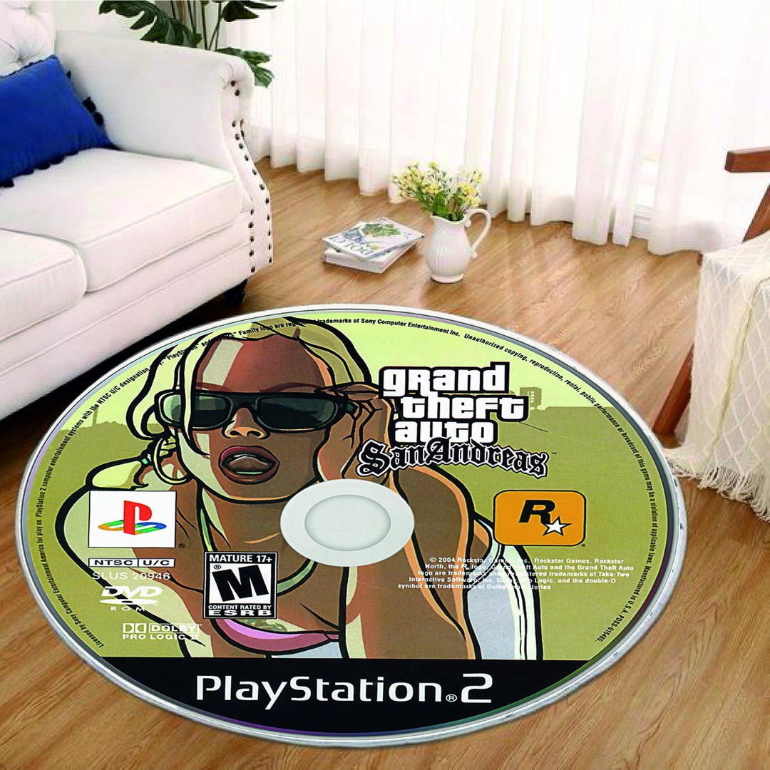 Grand Theft Auto Rug, GTA San Andreas Cd Rug, Retro Cd Rug, Game Decor ...