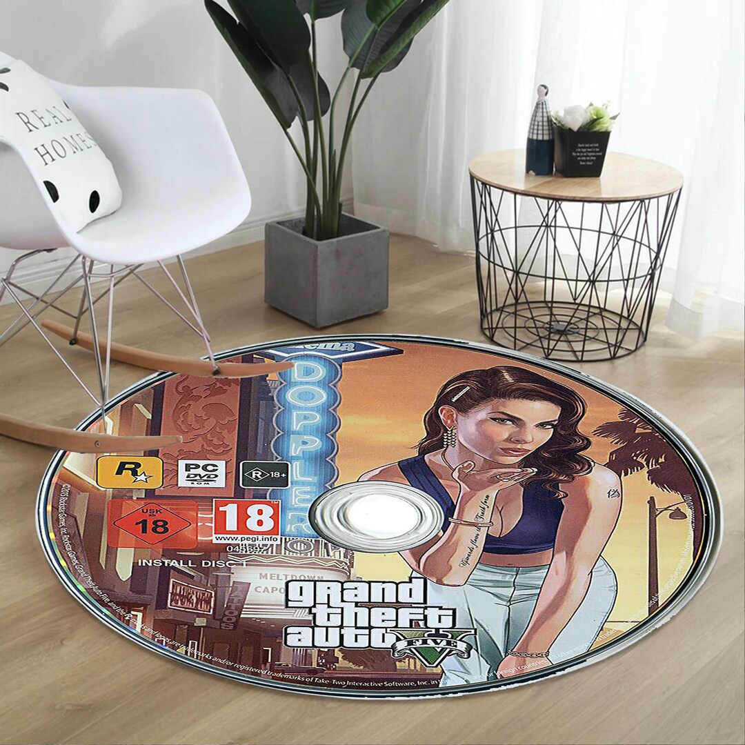 Grand Theft Auto Rug, GTA Cd Rug, Retro Cd Rug, Game Decor, Gift for ...