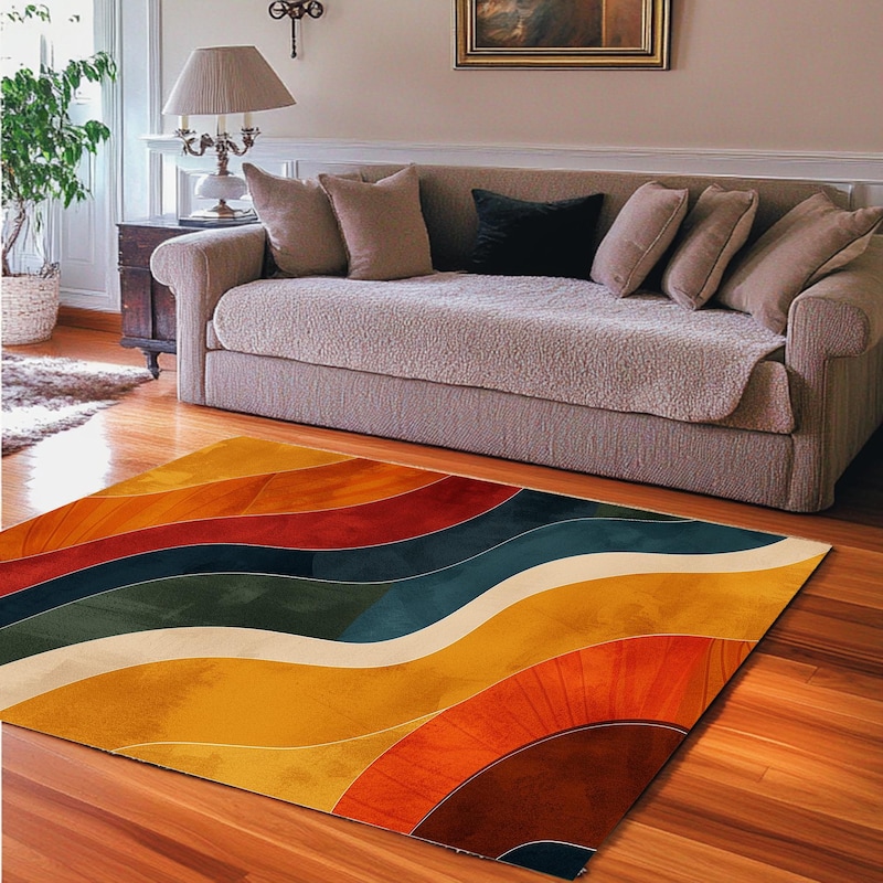 Mid Century Rug - Etsy