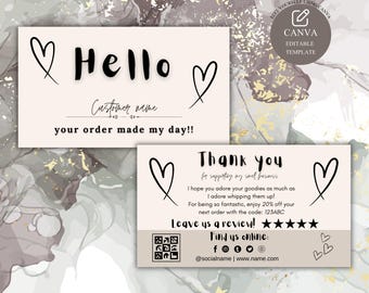 Business Thank You Card Canva Template, Personalized Thank You Card ...