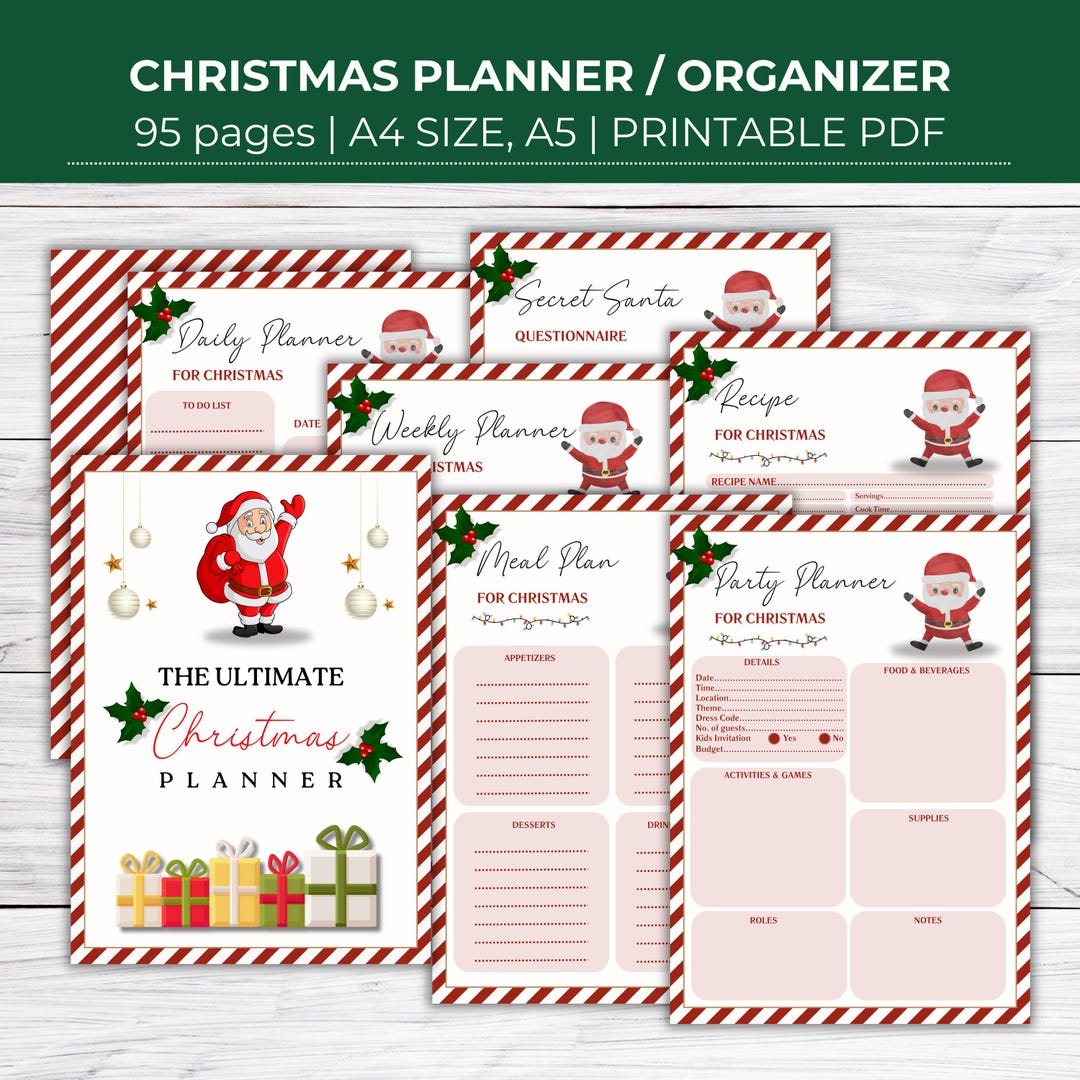 Christmas Planner Printable, Christmas Organizer, Holiday Planner ...