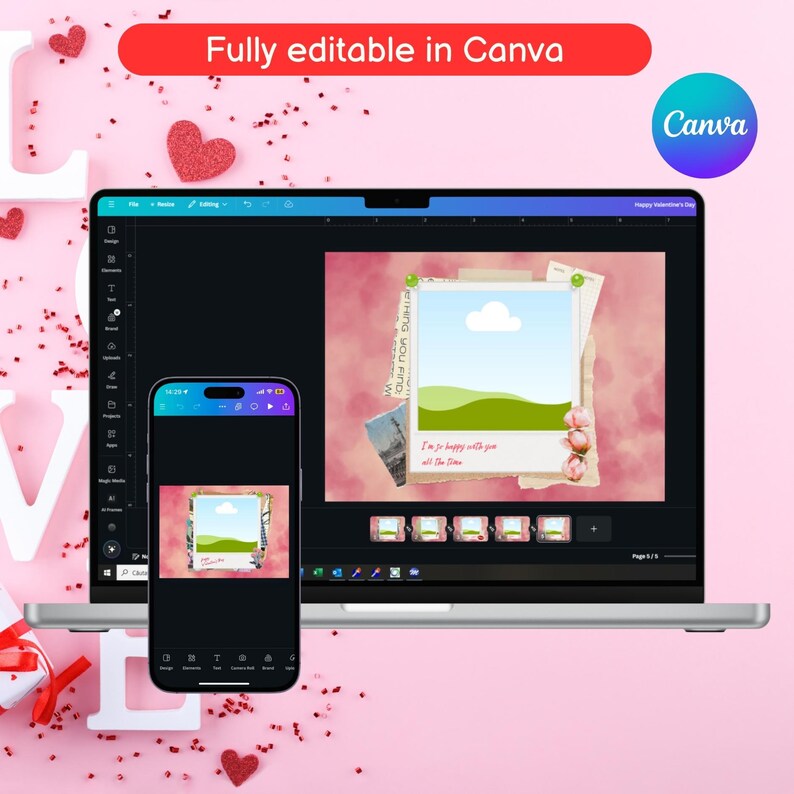Custom Movie Poster Template for Canva, Personalized Poster, Valentines ...