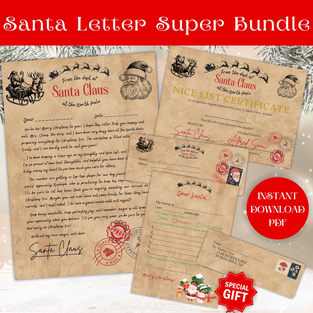 Letter From Santa Instant Download Special Gift Letter to Santa North ...