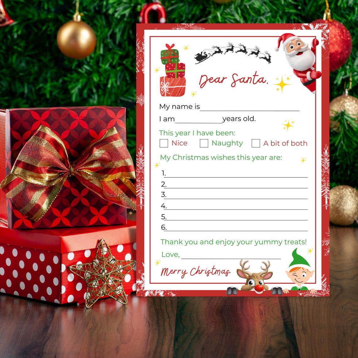 Letter to Santa Printable Easy to Print Letter to Santa Letter Instant ...