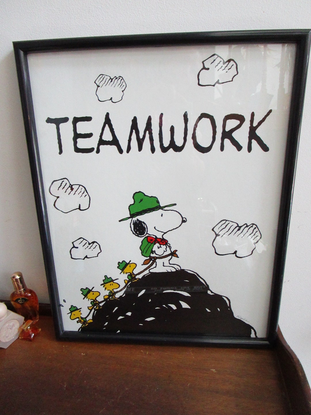 Teamwork Peanuts SNOOPY Framed Poster Wall Art - Etsy
