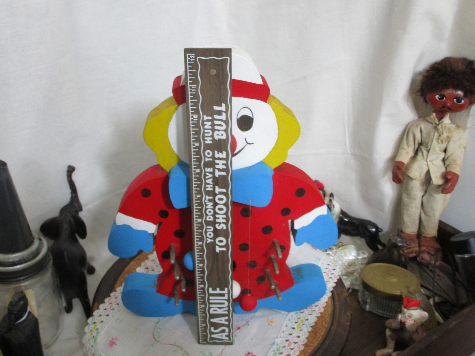 Vintage Wood Musical Bouncing Balls Clown Wall / Table Art - Etsy