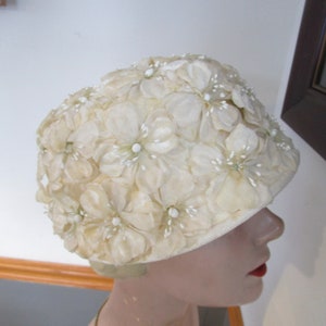 Vintage Cream Ivory Floral Hat Wedding, Cocktail , or Tea Party Hat - Etsy