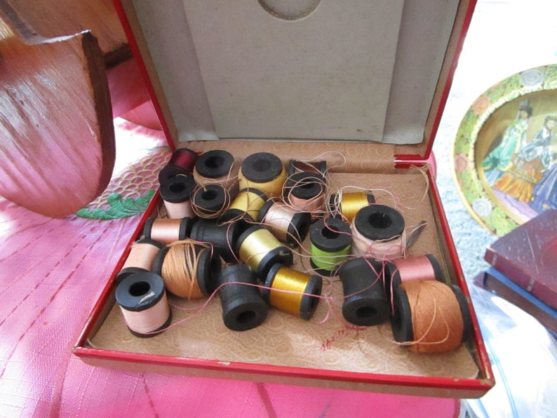 Vintage Sewing Thread Spool Holder Wooden Rocking Chair With - Etsy