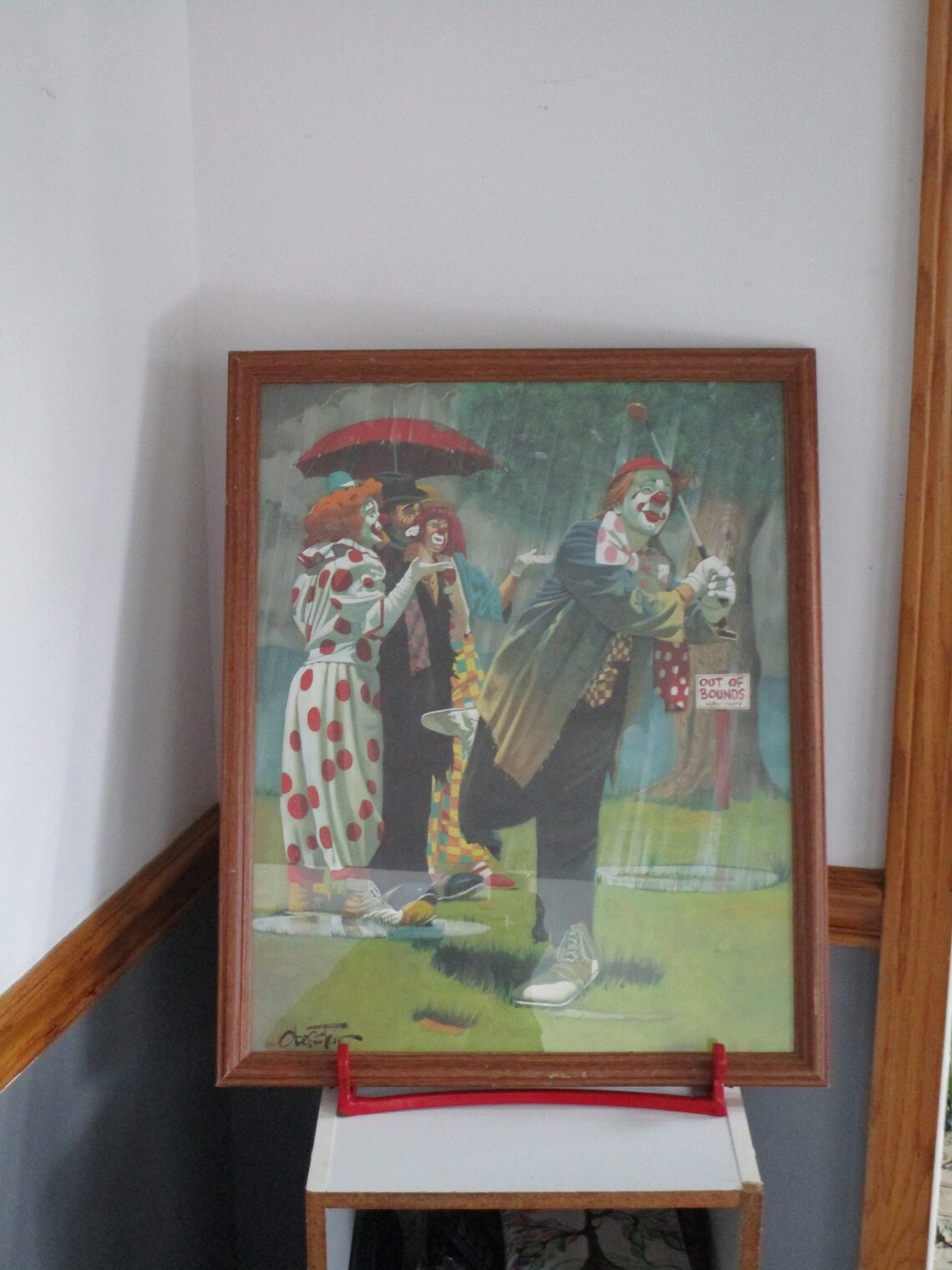 Chuck Oberstein“out of Bounds" Clowns Golfing in the Rain Fine Art ...