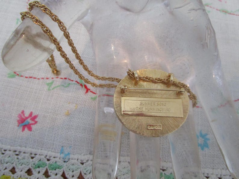 Vintage Avon Signed Summer Song "the Hummingbird" Pendant/brooch ...