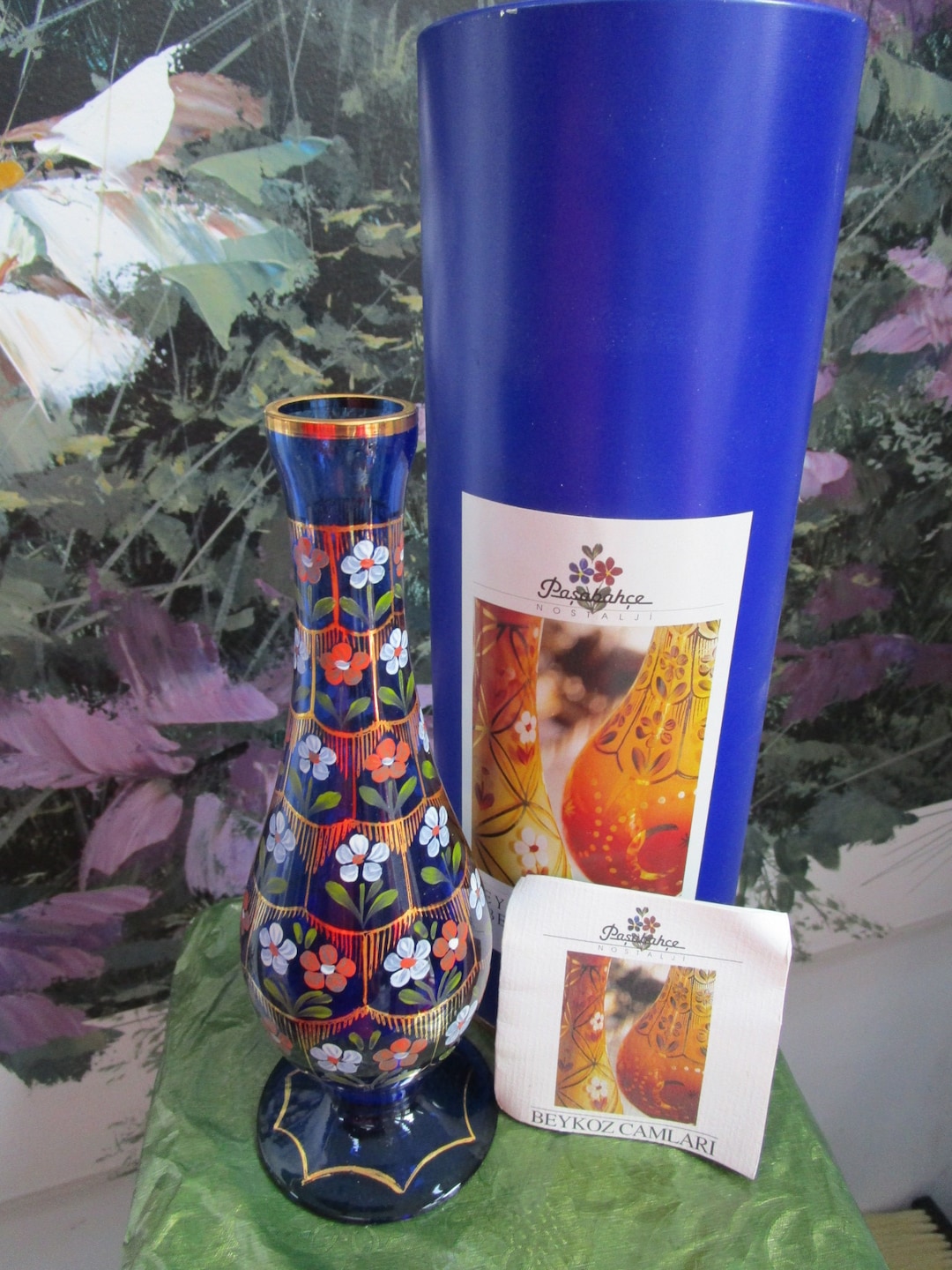 Vintage Beykoz Camlari Beykoz Glass Vase Turkey 1017 of 2000 Signed - Etsy