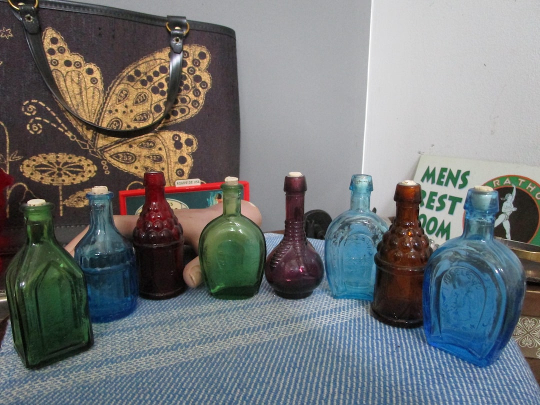 Eight Mini Bitters Tonic Colorful Glass Bottles With Corks Taiwan - Etsy
