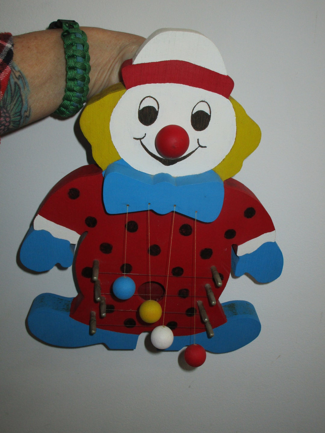 Vintage Wood Musical Bouncing Balls Clown Wall / Table Art - Etsy