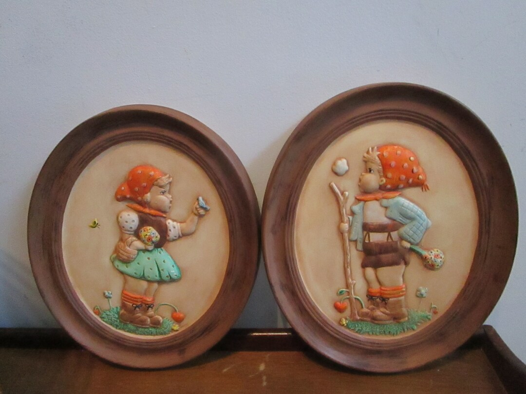 Pair of Vintage Holland Mold Ceramic Wall Plaques Hangings Wall Decor ...