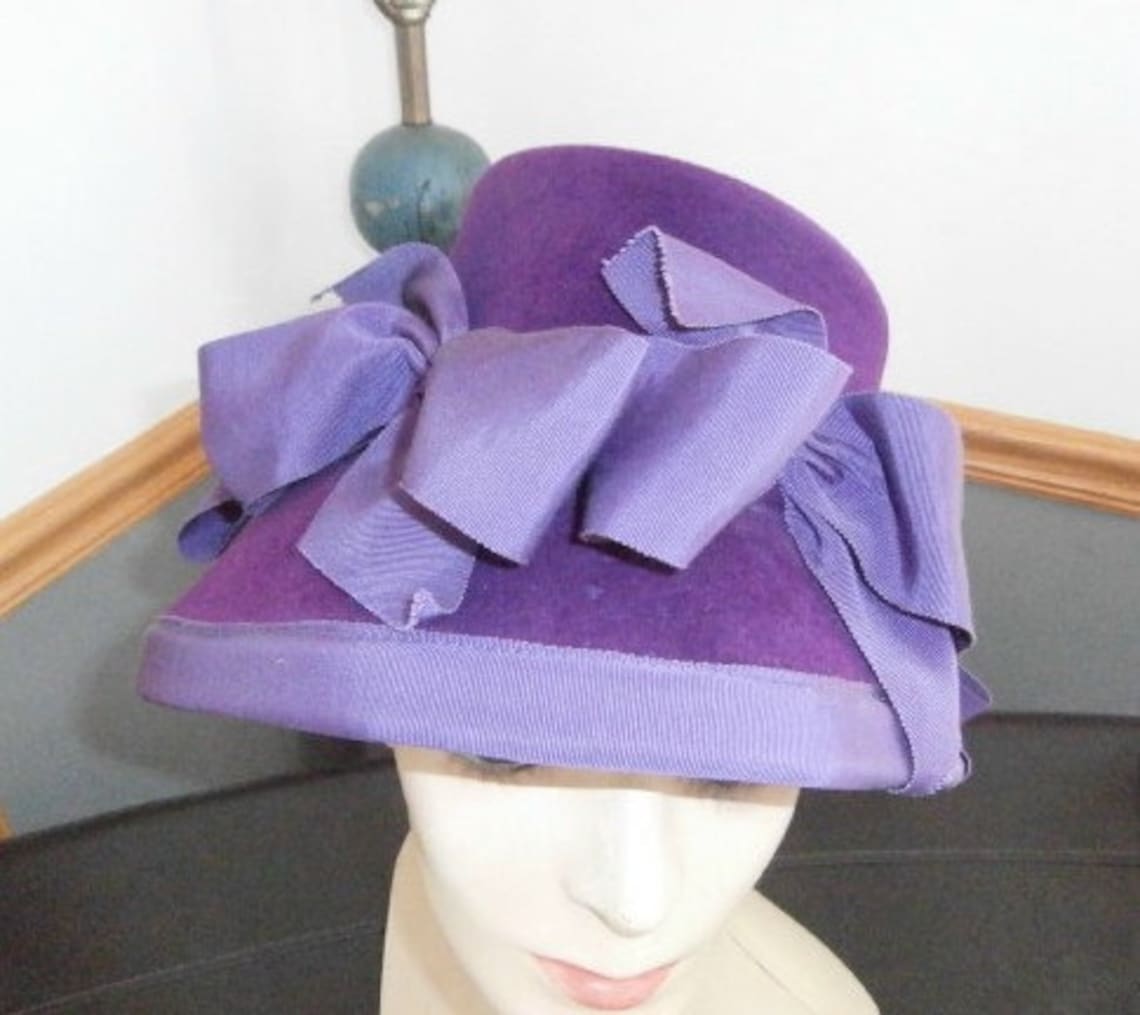 Women's Hat Plum Crazy Purple Cloche Hat CHRISTINE - Etsy