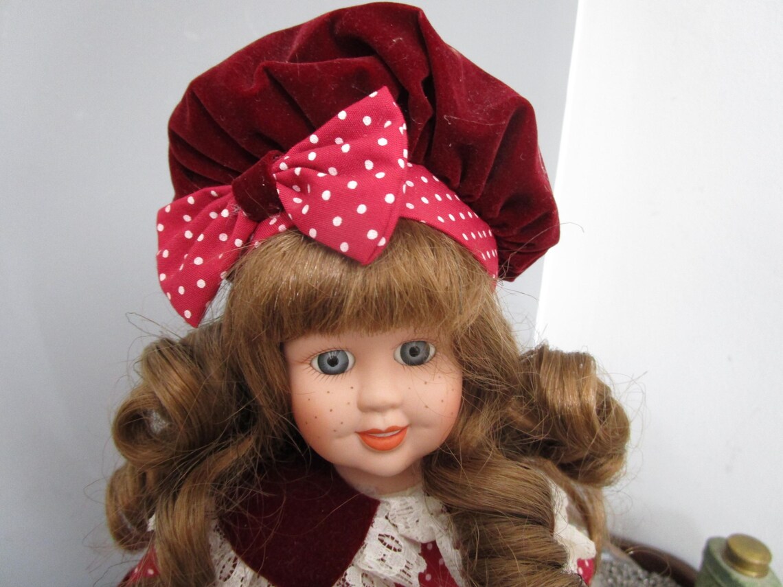 90s Anco Merchandise Co. Porcelain Doll With Her Puppy on Leash Sooo ...
