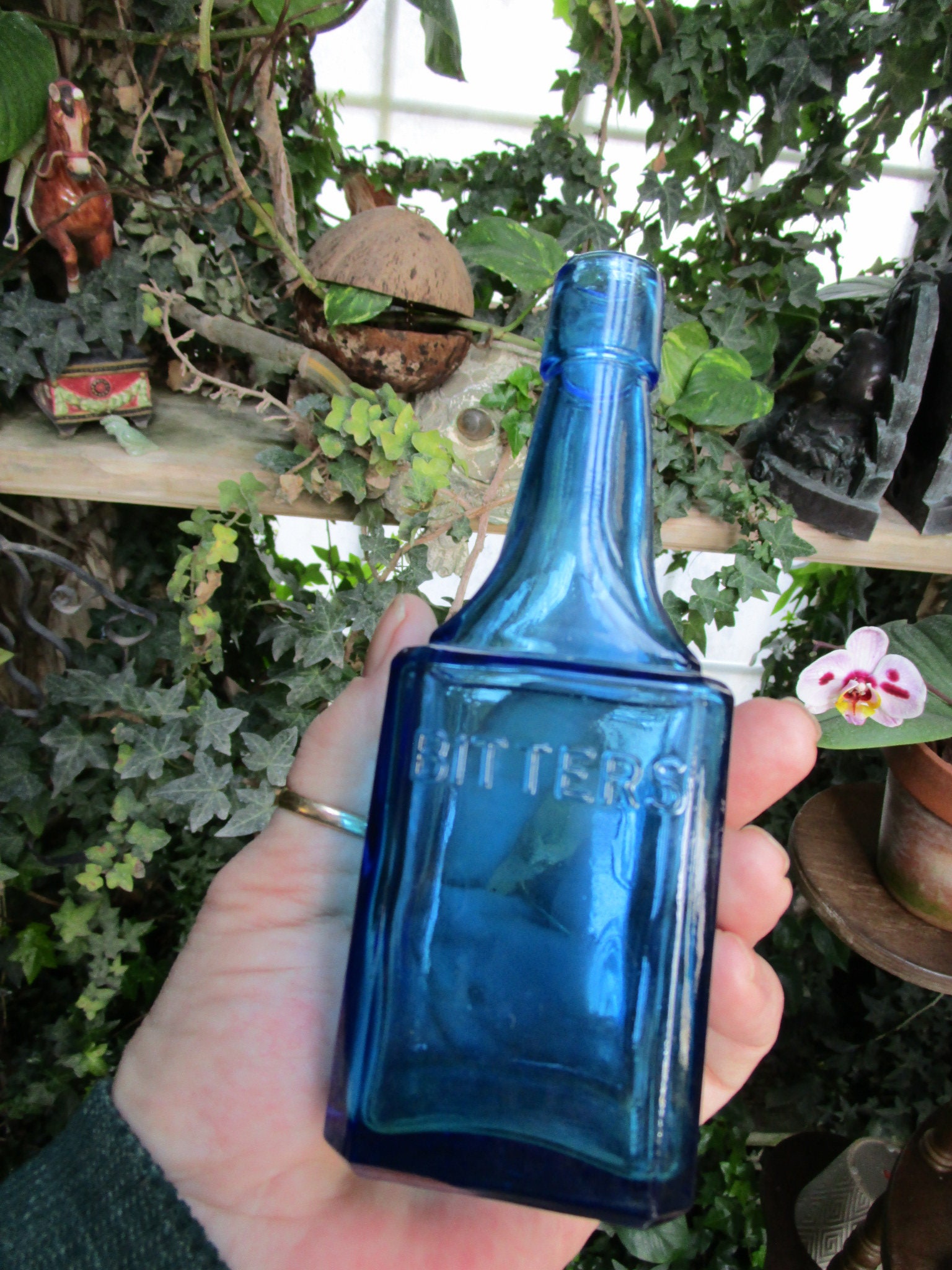 Light Blue Glass Bottle