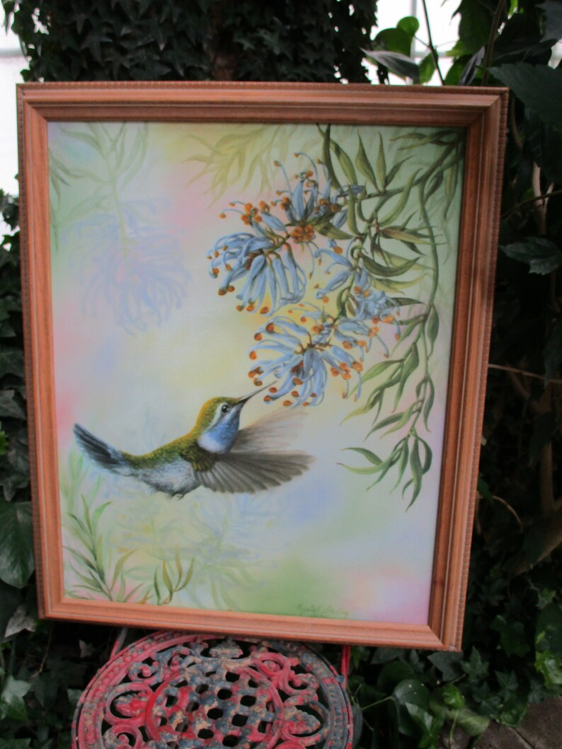 Hummingbird Wall Hanging- Signed Crystal Skelley Print Professionally ...
