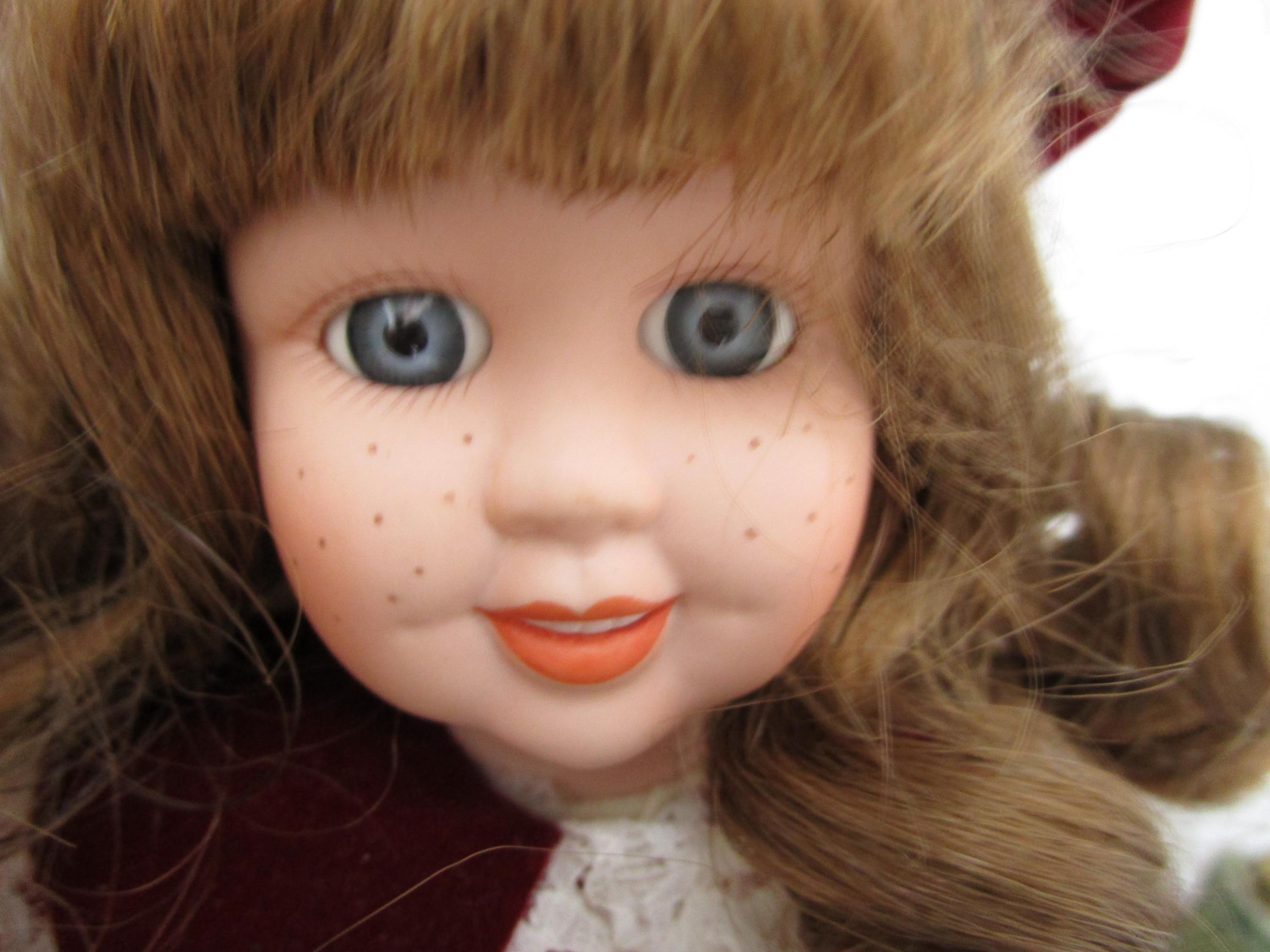 90s Anco Merchandise Co. Porcelain Doll With Her Puppy on Leash Sooo ...