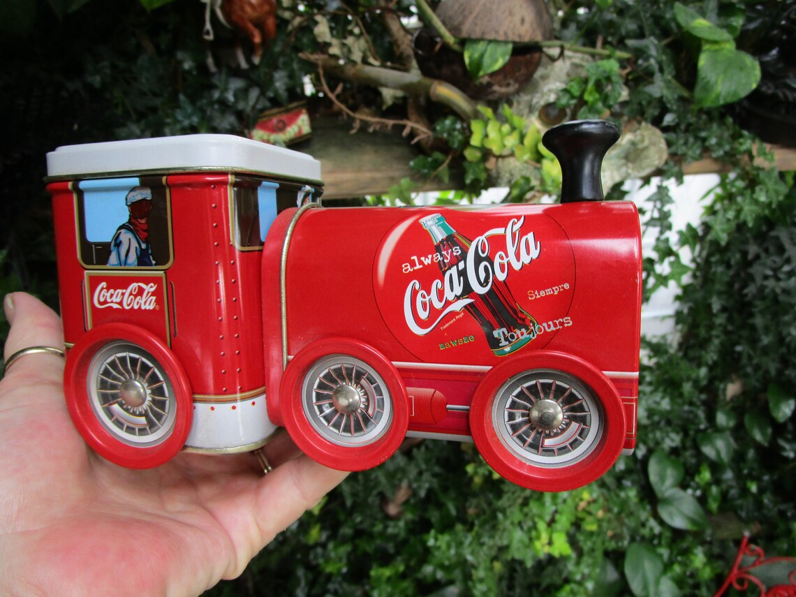 Vintage Coca Cola Collectible Locomotive Tin Storage Train | Etsy