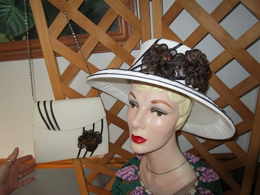 Women's Aussie Austine Original Wide Brim White With Black Trim Hat ...